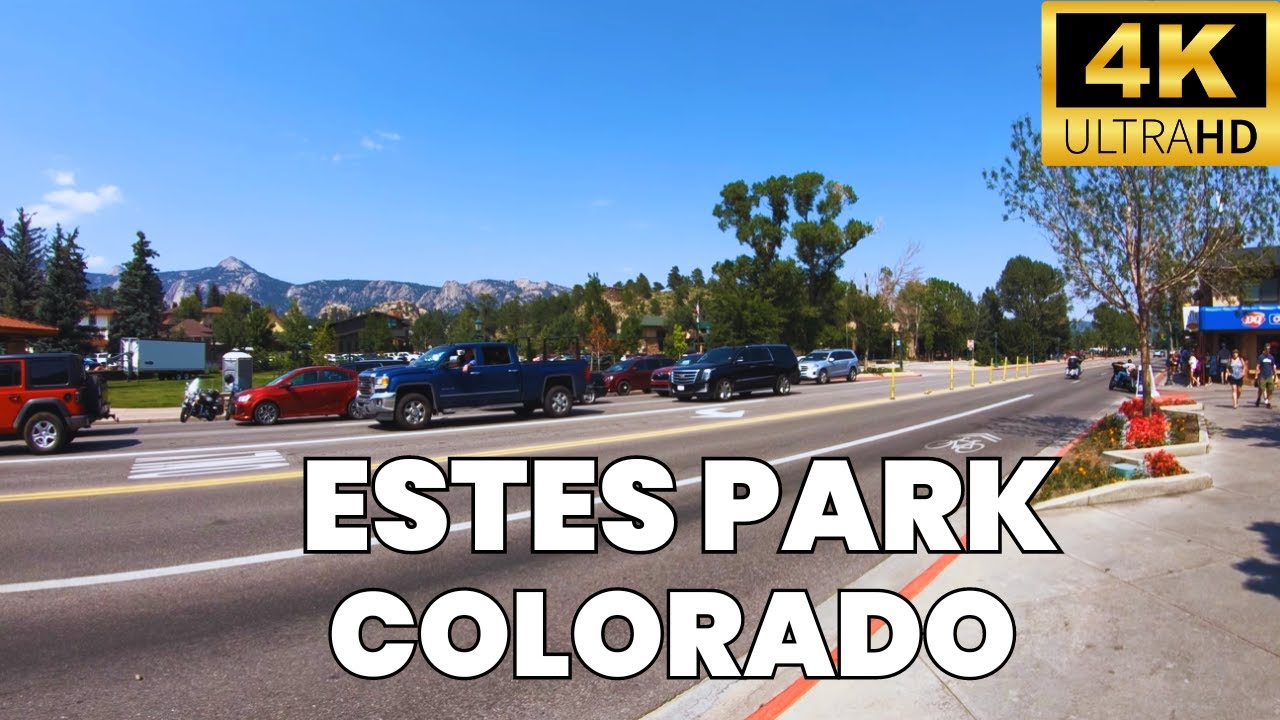 Walking around Riverwalk & Downtown- Estes Park | Colorado | 4K Walking ...