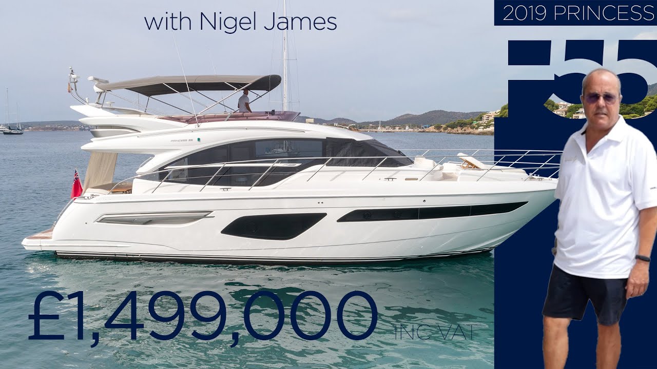 2019 Princess F55 | 'Jules' | Flybridge Yacht Tour with Professional Yacht Broker Nigel James ...
