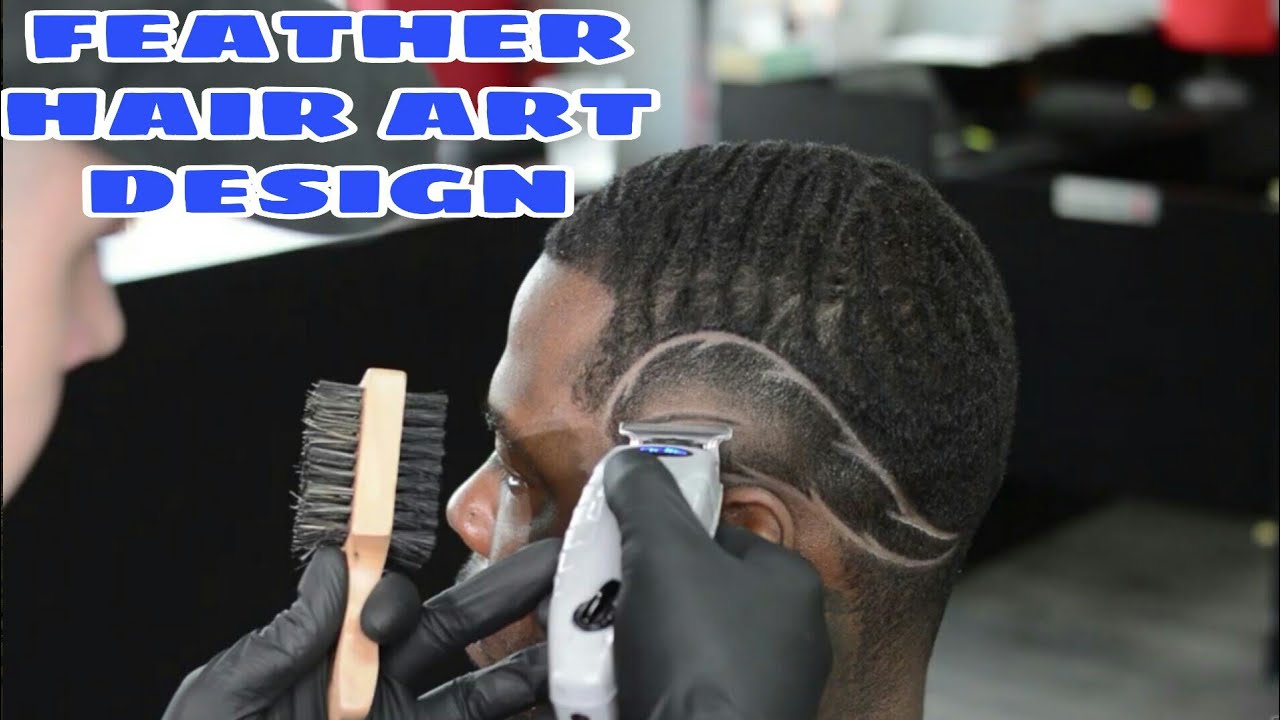 Bald Fade Haircut And Feather Art Design | Haircut Style | Step by step ...