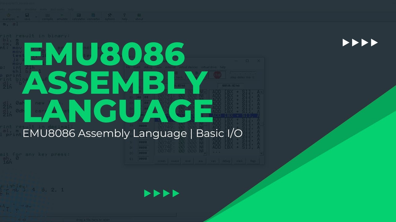 BRACU CSE341 EMU8086 - Basic I/O - YouTube