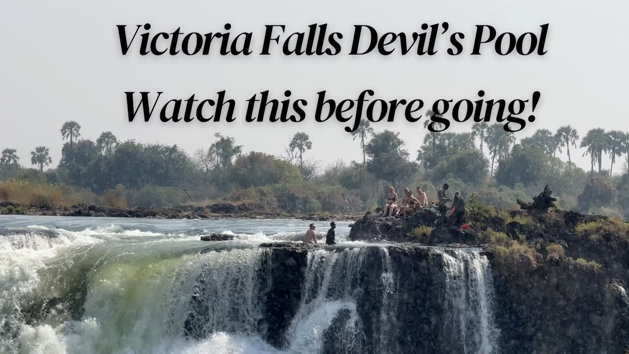 People Swimming on the Edge of Devil's Pool Victoria Falls (View from ...