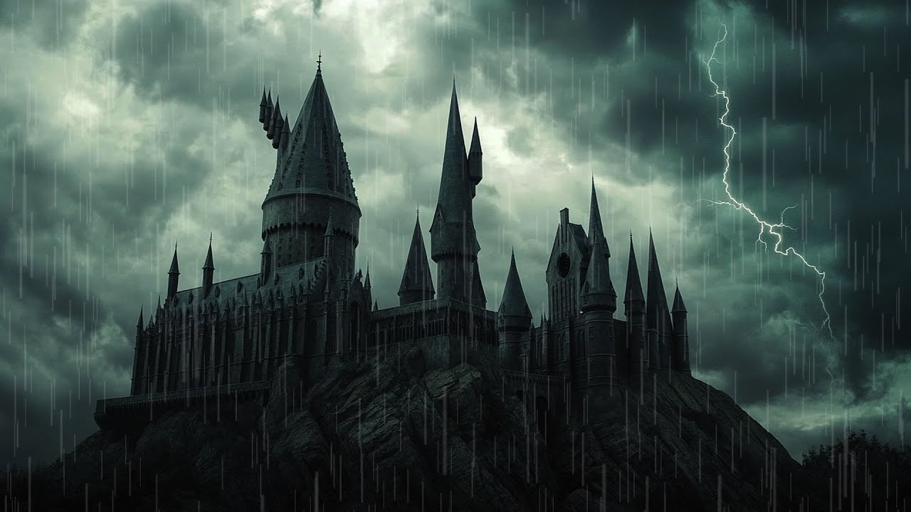 Heavy Rain At Hogwarts School - Rain In A Gloomy Atmosphere With ...