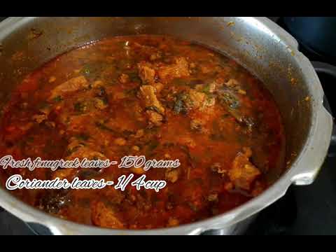 Methi mutton / mutton curry with fenugreek leaves / methi gosht ...