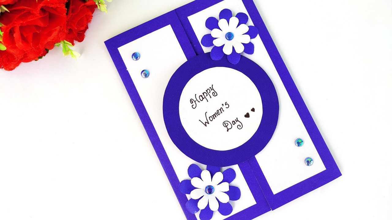 Women's day handmade greeting card| How to make handmade easy card for ...