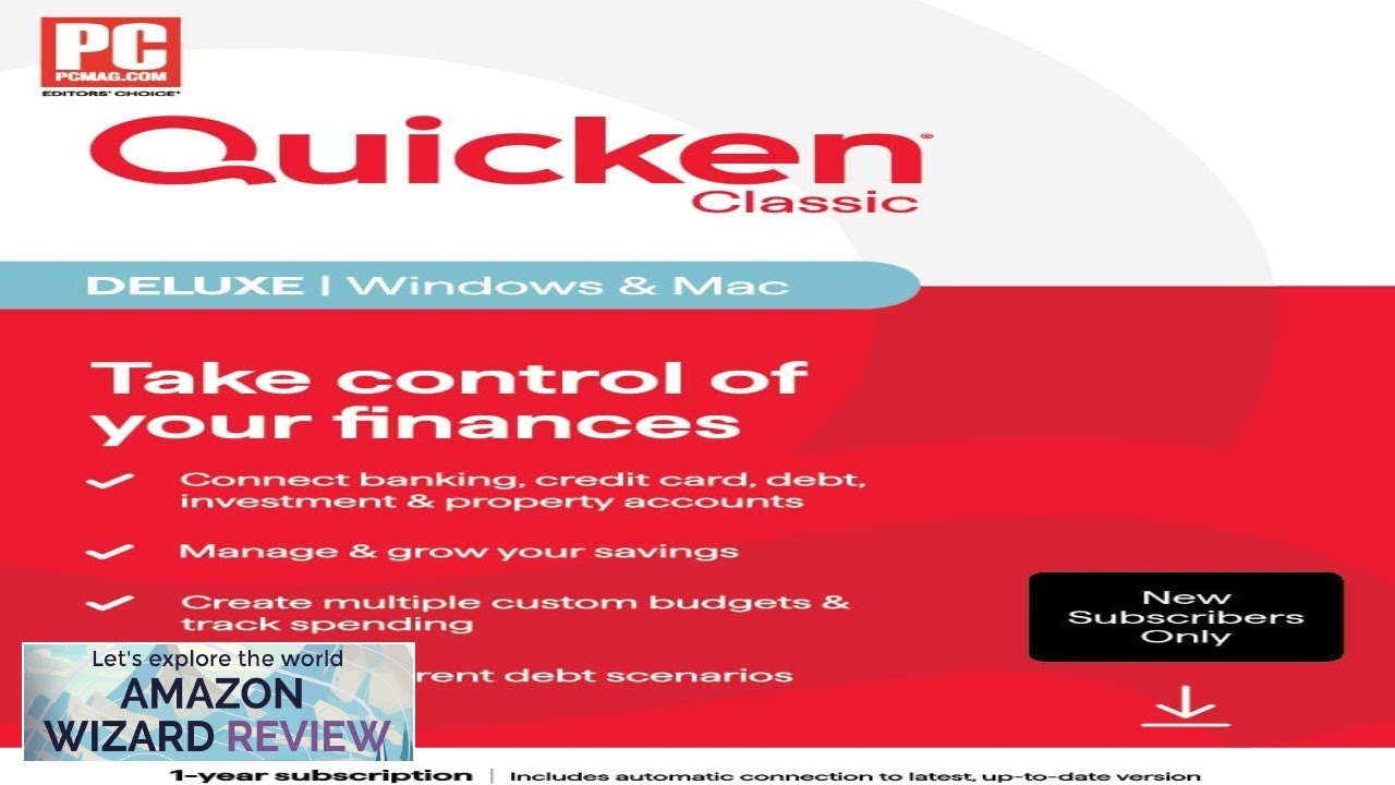 Quicken Classic Deluxe for New Subscribers| 1 Year PC/Mac Online Code ...