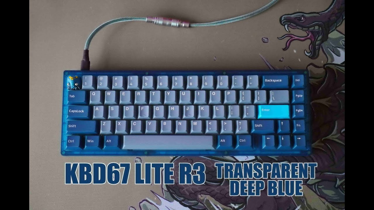 KBD67 Lite R3 Deep Blue Unboxing, Build, Typing test w/ Gazzew Boba U4T ...