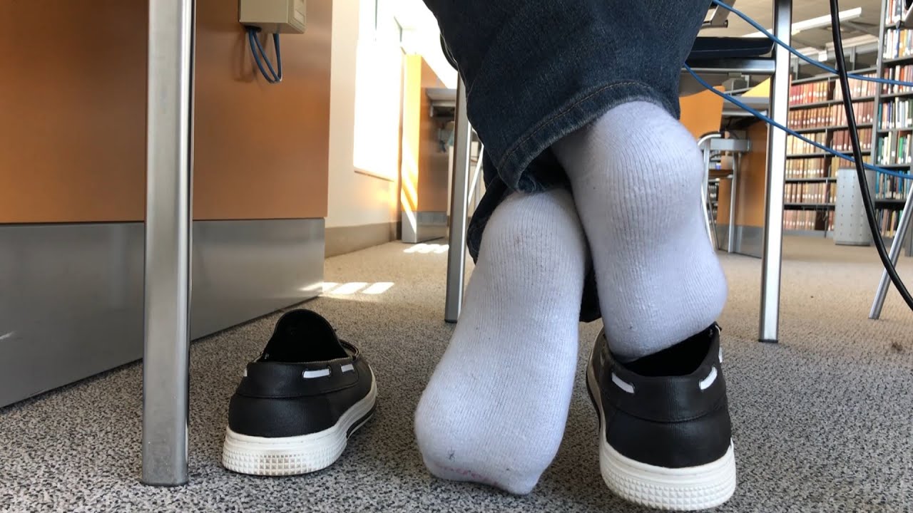 Library Shoeplay Under The Chair With White Socks - YouTube