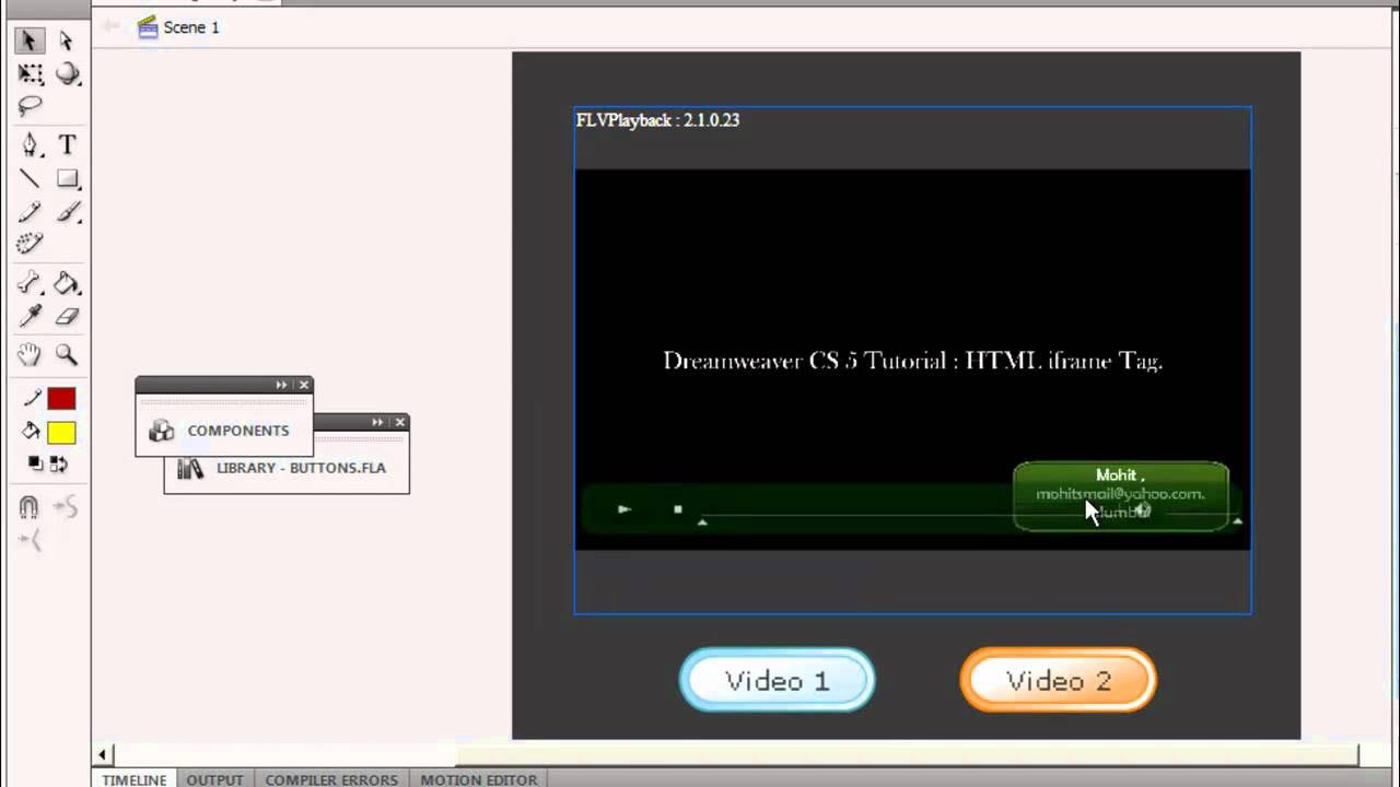 Flash cs5 / 5.5 tutorial :Flash Video Gallery using flv playback component and actionscript 3.0 ...