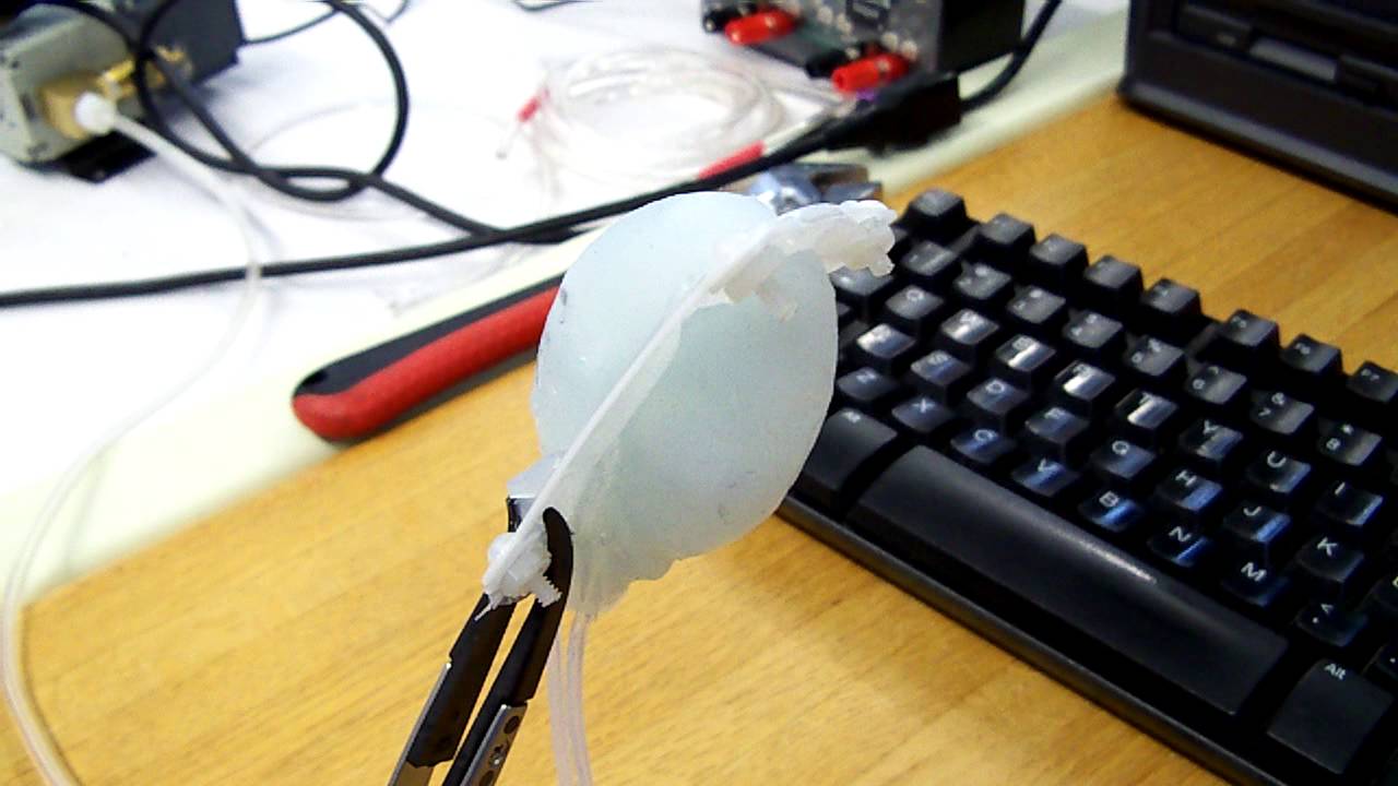 Inflatable 2-state actuator - YouTube