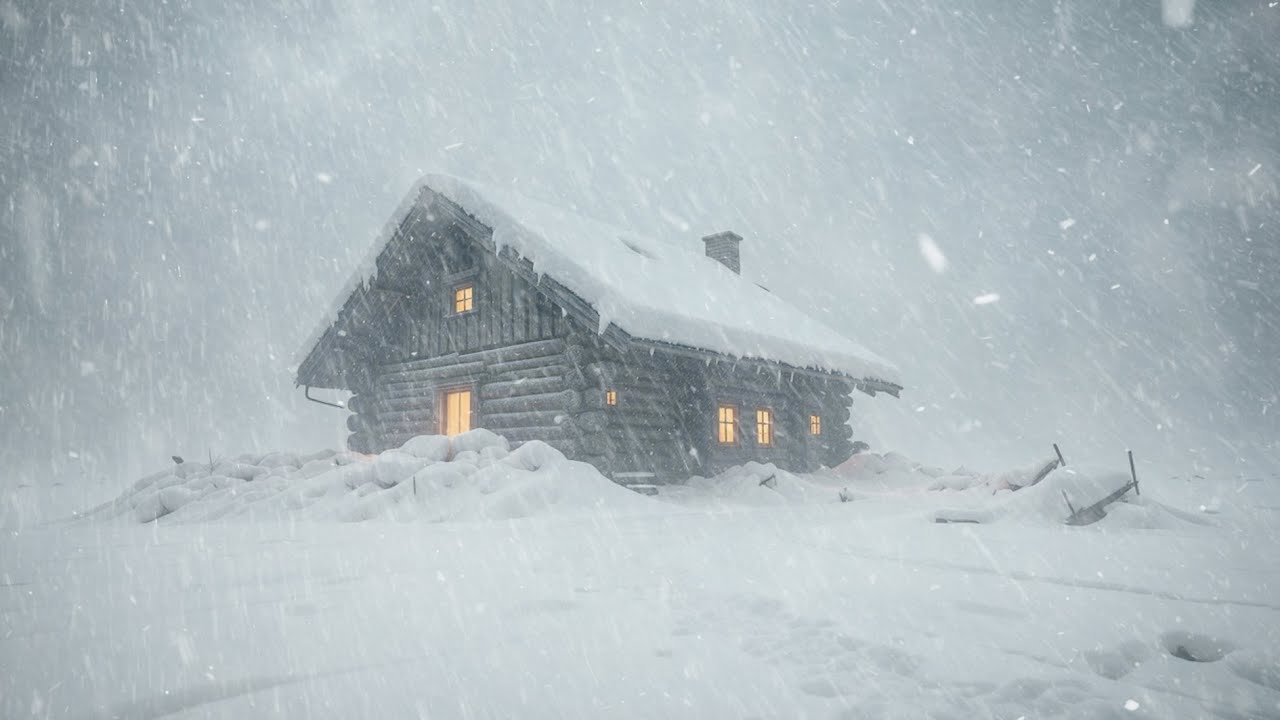 Arctic Snowstorm Sounds for Sleeping ┇ Heavy Snow Storm┇Frosty Winter ...