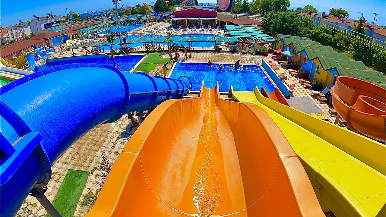 Orange Kamikaze Water Slide at Trend Aqua Park - YouTube