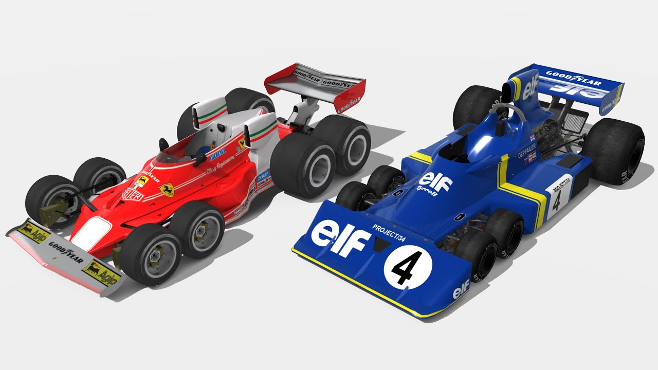 Ferrari 312-T8 (8 Wheeler) vs Tyrrell P34 (6 wheeler) at Top Gear Test ...