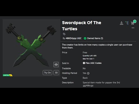 Claiming the Swordpack Of The Turtles UGC Limited | Roblox - YouTube
