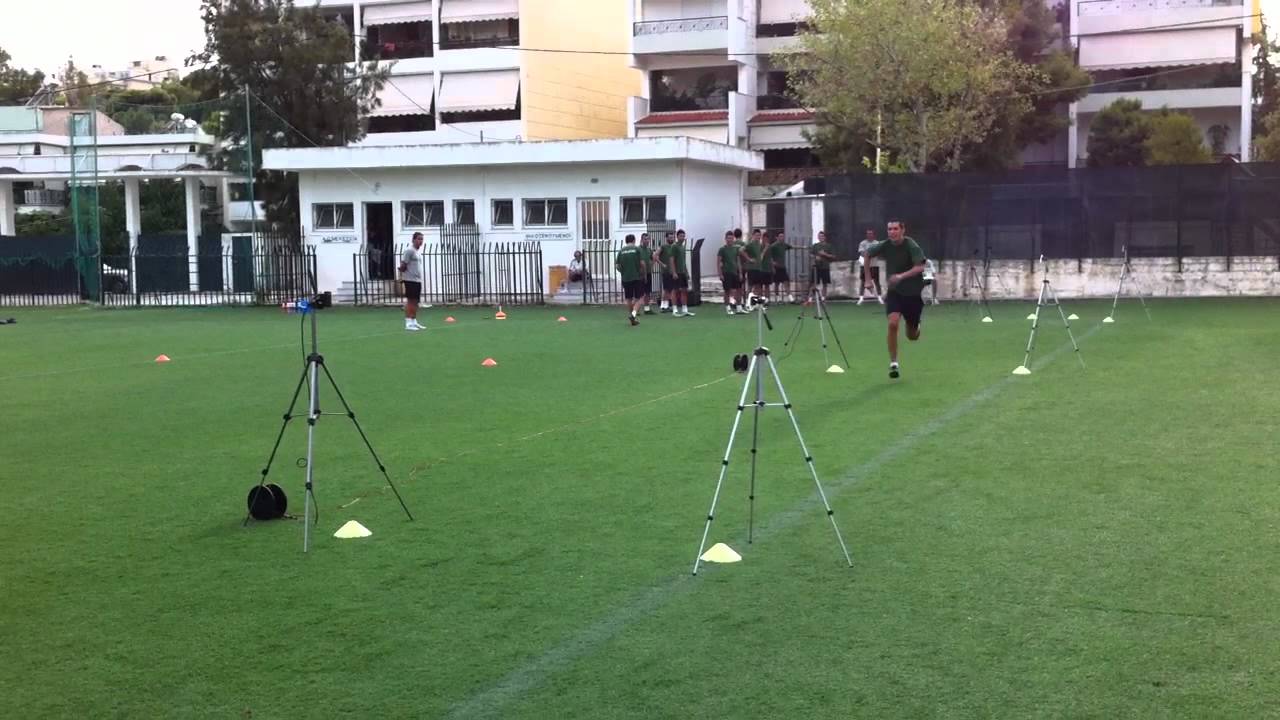 Ergometric test 20m sprint football - YouTube