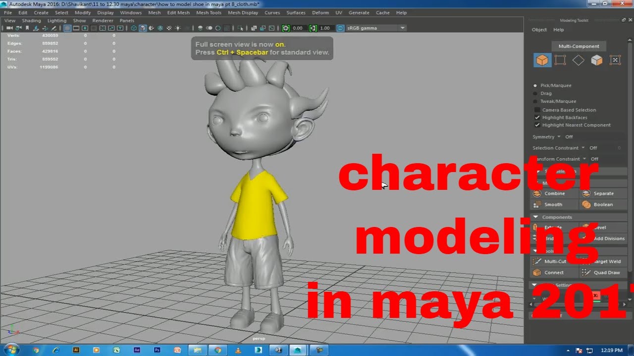 character modeling in maya 2017 | maya character modeling tutorial - pt6 - YouTube