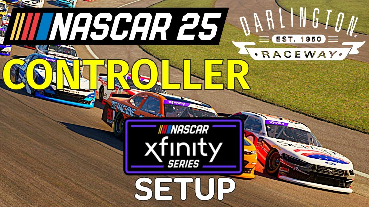 Darlington custom setup {CONTROLLER} for Xfinity series Nascar 25 - YouTube
