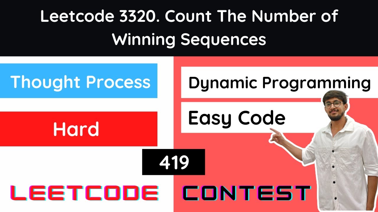 Leetcode 3320 Count The Number of Winning Sequences Hindi - YouTube