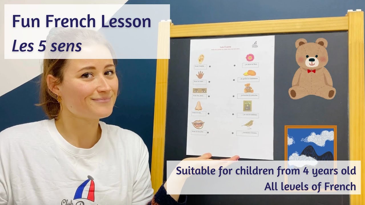 🇫🇷 Fun French Lesson "Les 5 sens" 👁👂👃👄 - YouTube