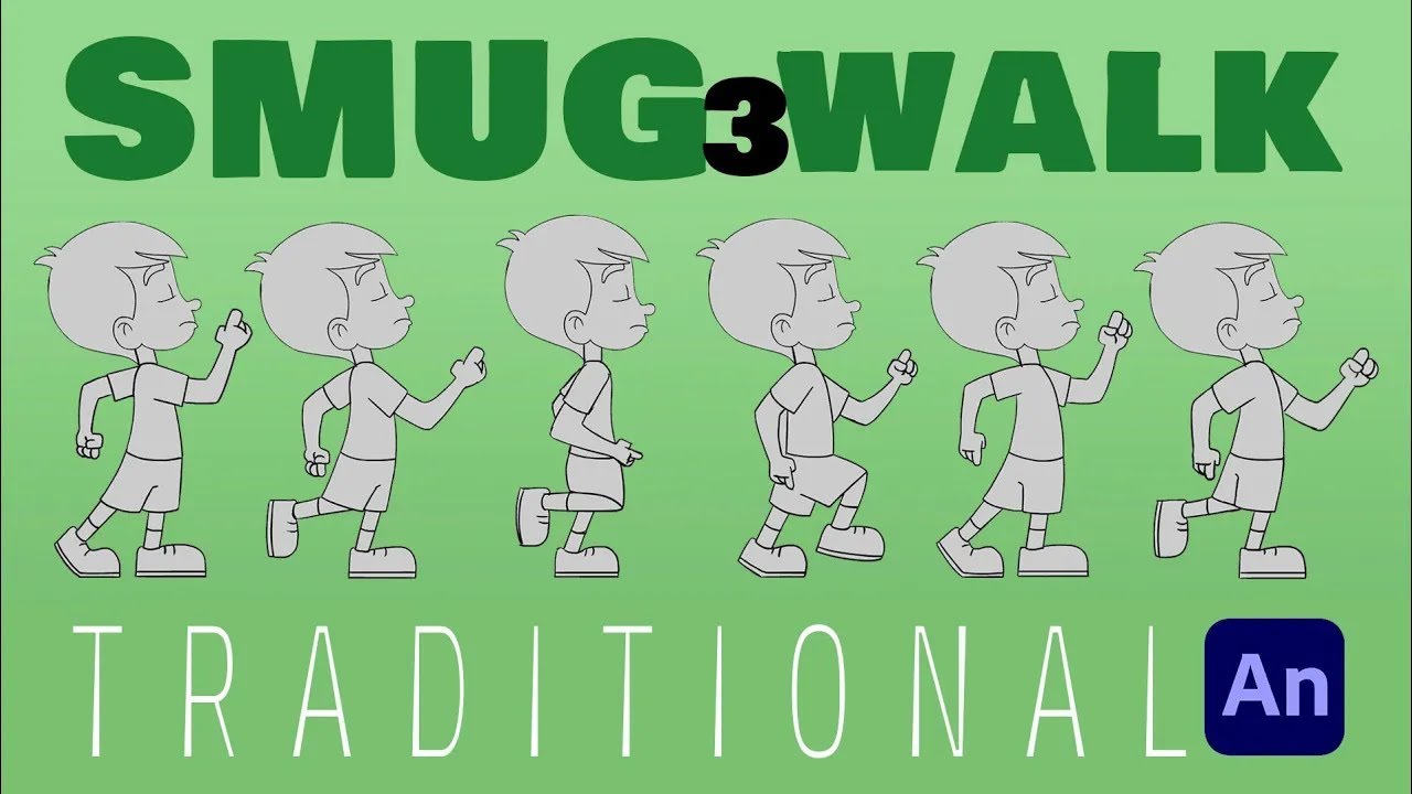 Character Animation with Adobe Animate - Lesson 19 | Smug Walk Part 3 ...