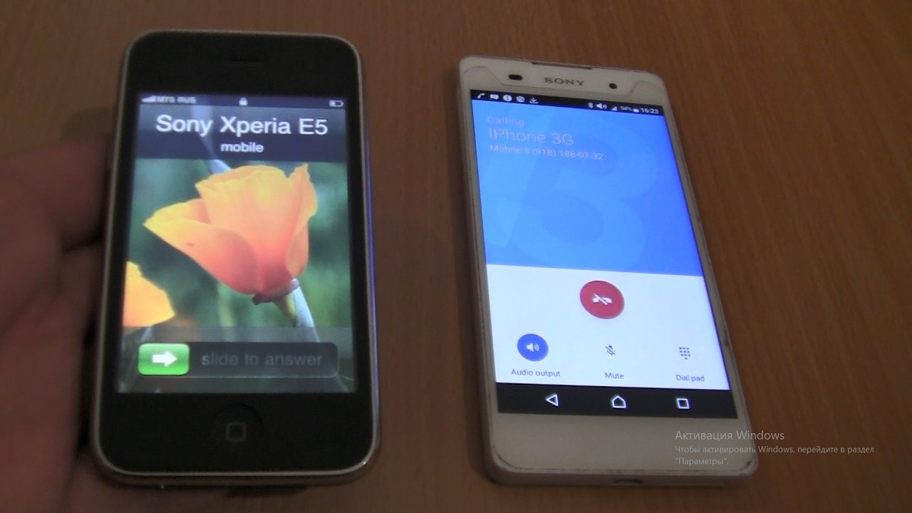 Incoming call & Outgoing call at the Same Time Iphone 3G+Sony Xperia E5 ...