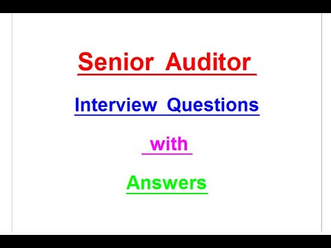 Senior Auditor Interview Questions with Answers - YouTube