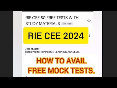 RIE CEE 2024 || HOW TO AVAIL FREE TEST SERIES - YouTube