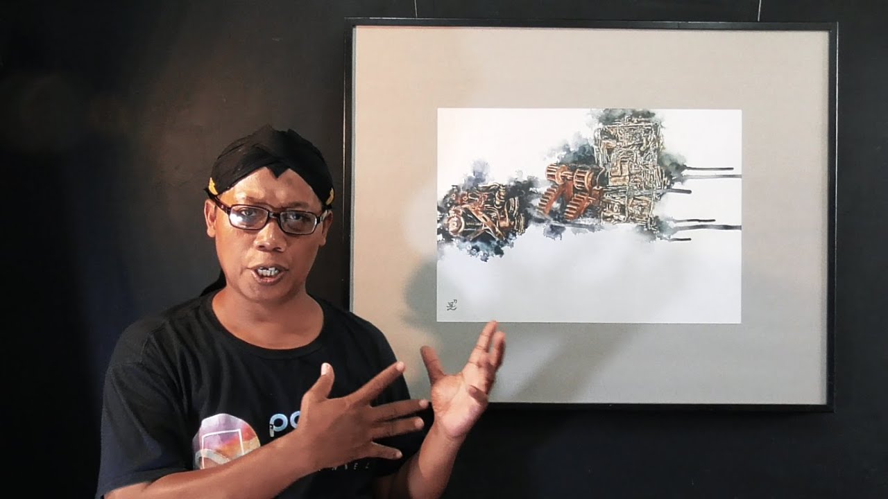 Lukisan Deni Junaedi 2, komposisi teknik lelehan cat air, THE SENT DOWN ...