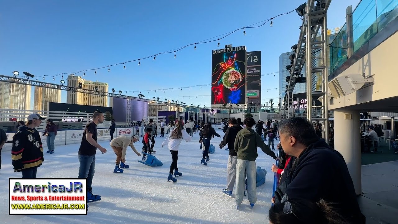 Holiday ice skating at The Cosmopolitan Las Vegas - YouTube