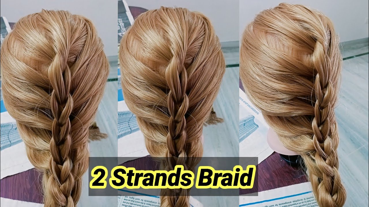 2 Strands Braid tutorial#easy & beautiful tutorial#Hairtutorial# ...