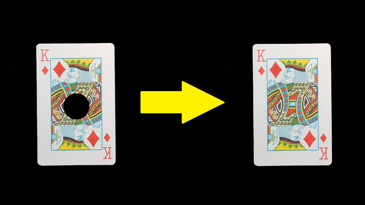 Card Hole Change Into Normal Card Magic Tricks - YouTube