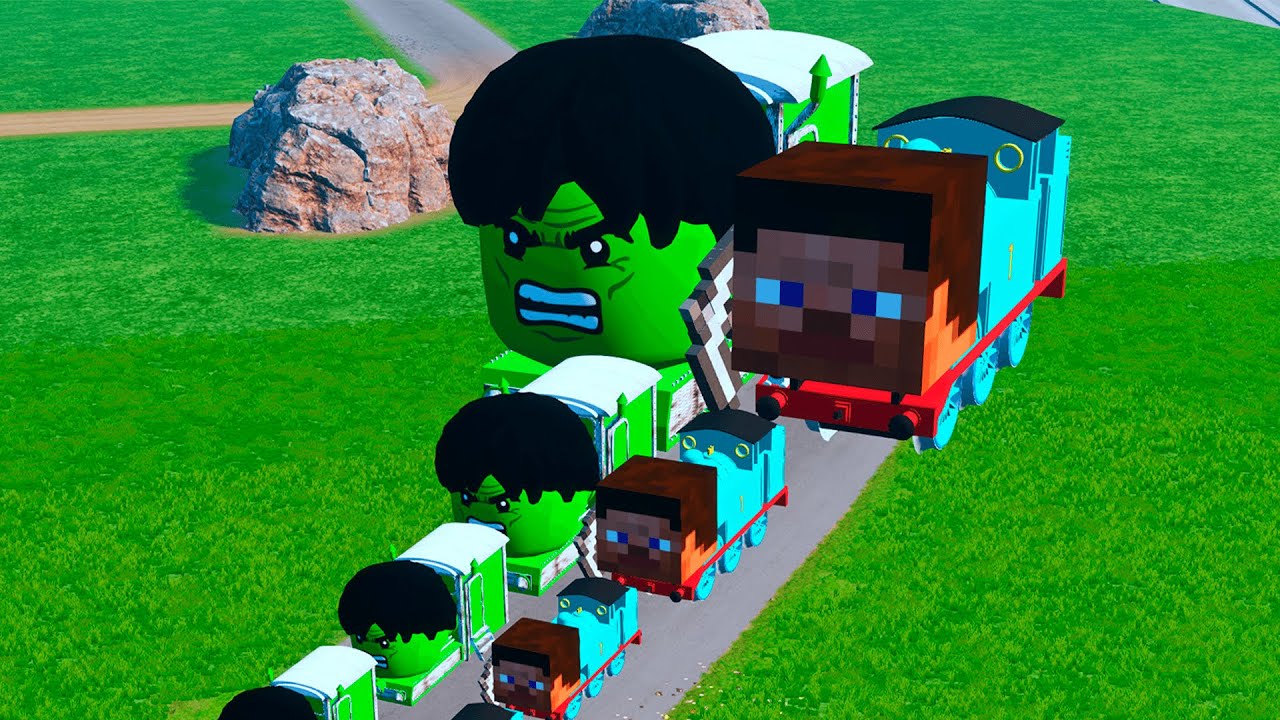 Big & Small Choo-Choo-Halk vs Mincraft Steve the Train — BeamNG Drive ...