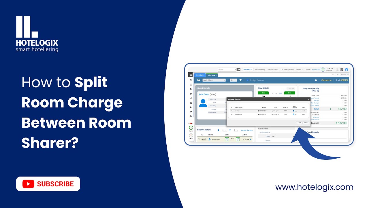 How to Split Room Charge Between Room Sharer? - YouTube