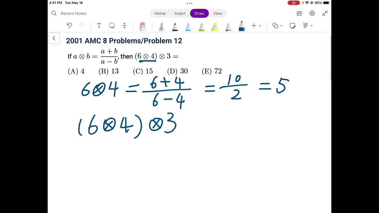 2001 AMC 8 Problem 12 - YouTube