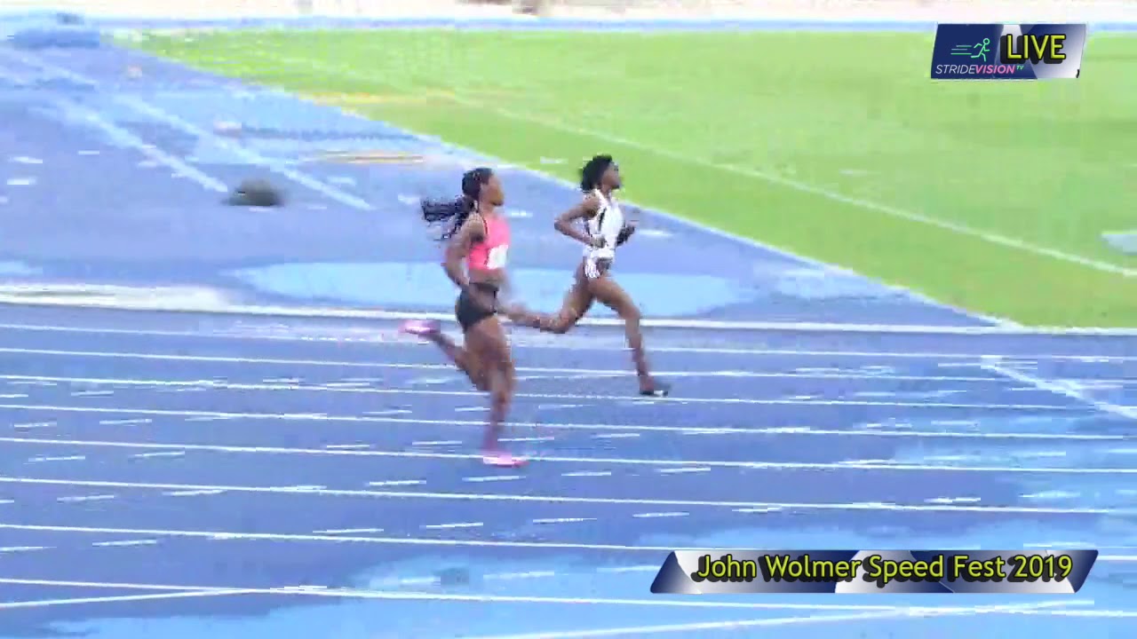 Shelly-ann Fraser Pryce 400m run at the John Wolmer Speedfest 2019 ...