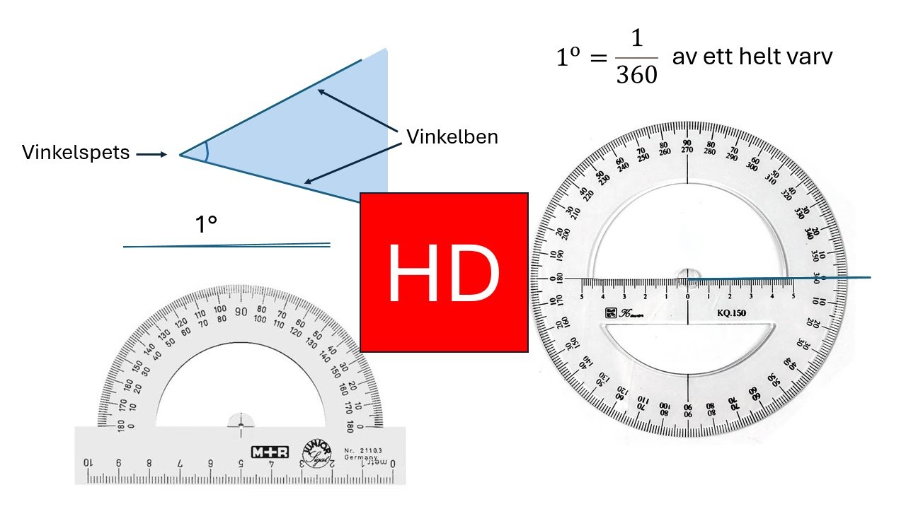 Hur man mäter vinklar. åk 7 (HD) - YouTube