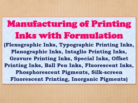 Manufacturing of Printing Inks with Formulation. - YouTube