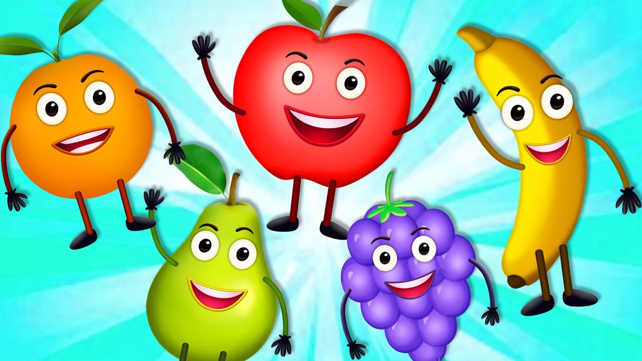 Five Cute Fruits Jumping On The Bed + More Nursery Rhymes For Children ...