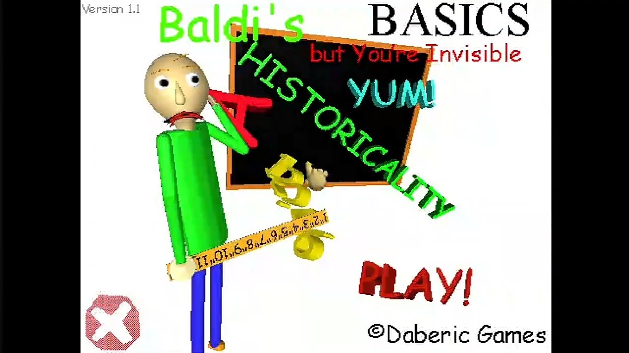 Baldi's Basics But I'm INVISIBLE?! - Baldi's Basics But You're ...