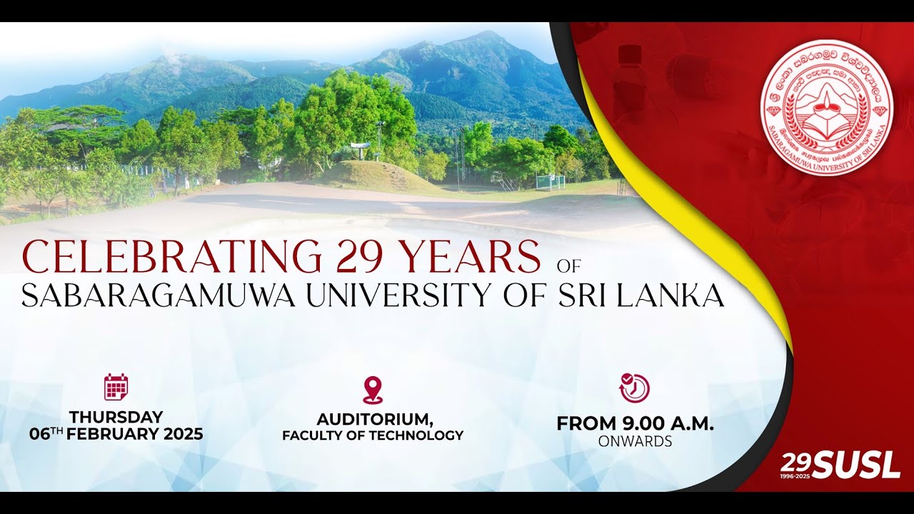 CELEBRATING 29 YEARS OF SABARAGAMUWA UNIVERSITY OF SRI LANKA | 2025 ...