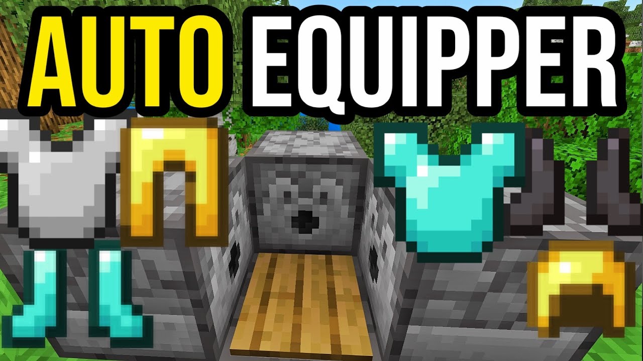 How to Make an Automatic Armor Equipper! Bedrock & Java! (Compact Auto ...