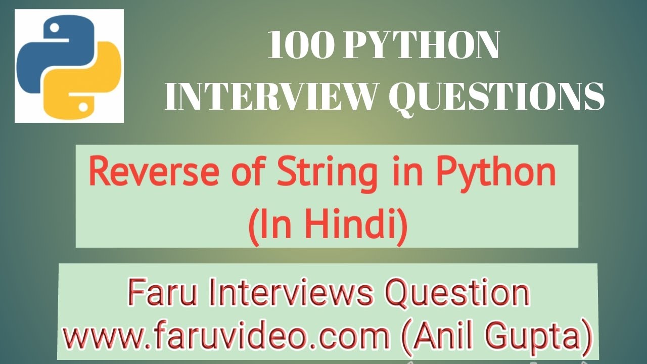 Reverse Of String In Python Using Slice While Loop In Hindi YouTube 0 Reverse Of String In Python Using Slice While Loop In Hindi YouTube 0