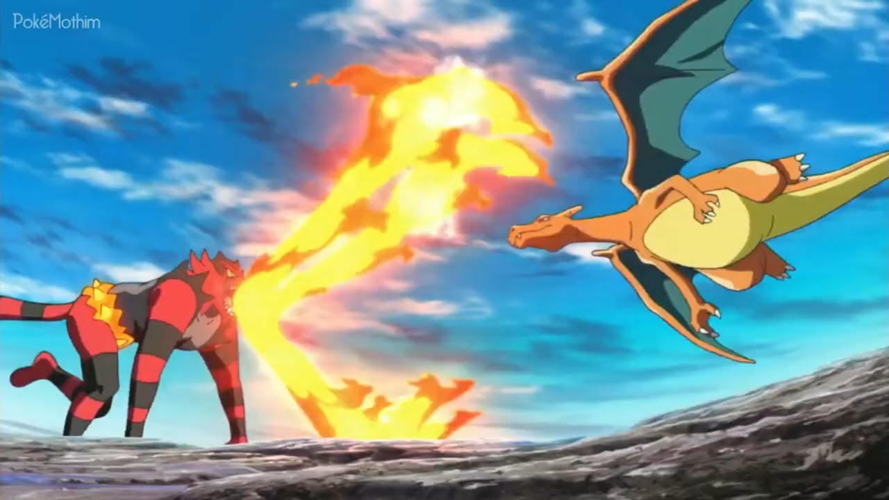 Charizard vs Incineroar | Ash vs Cruz | Pokémon 20 - Eu Escolho Você ...