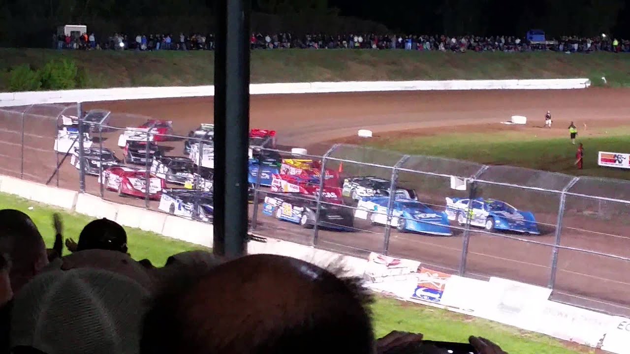 Lucas Oil Late Model 4 wide salute Oshkosh 5-15-15 - YouTube
