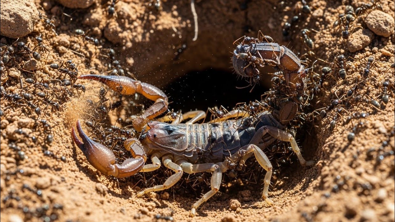 Real Life Battle! Thousands of Leptogenys vs Giant Scorpion - YouTube