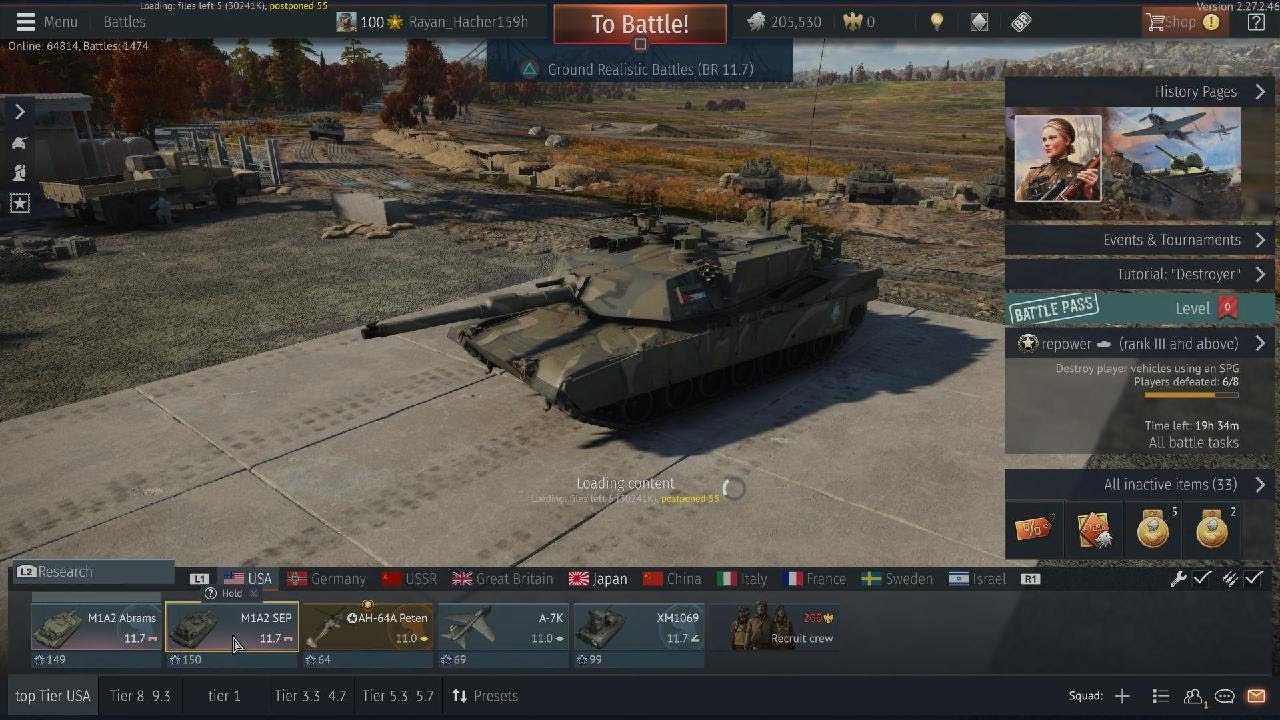 War Thunder M1A2 Abrams Game Play 4K PS5 - YouTube