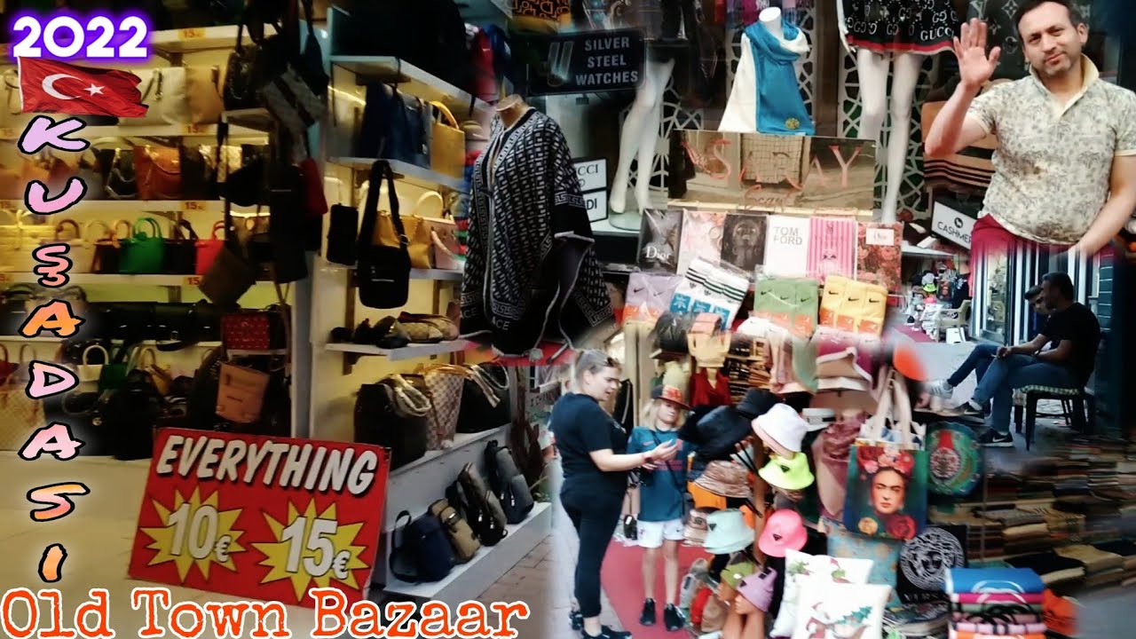 Kuşadasi Old Town Bazaar | October 2022 Turkey - YouTube