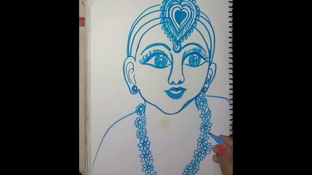 Easy Lord Krishna Drawing step by step for beginners// #art #artvidio # ...