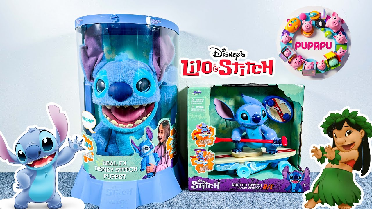 ASMR Unboxing LILO & STITCH Real Puppet and Surfer Stitch Radio Control ...