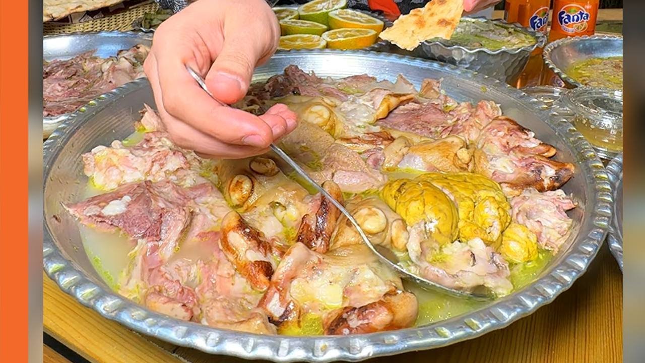 Sheep's head soup😳 strange but delicious Iranian food🔥 کله پاچه لذیذ ...