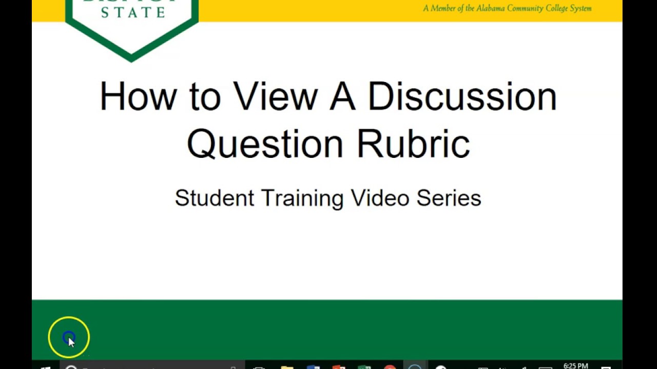 How to View A Discussion Question Rubric (student version) - YouTube
